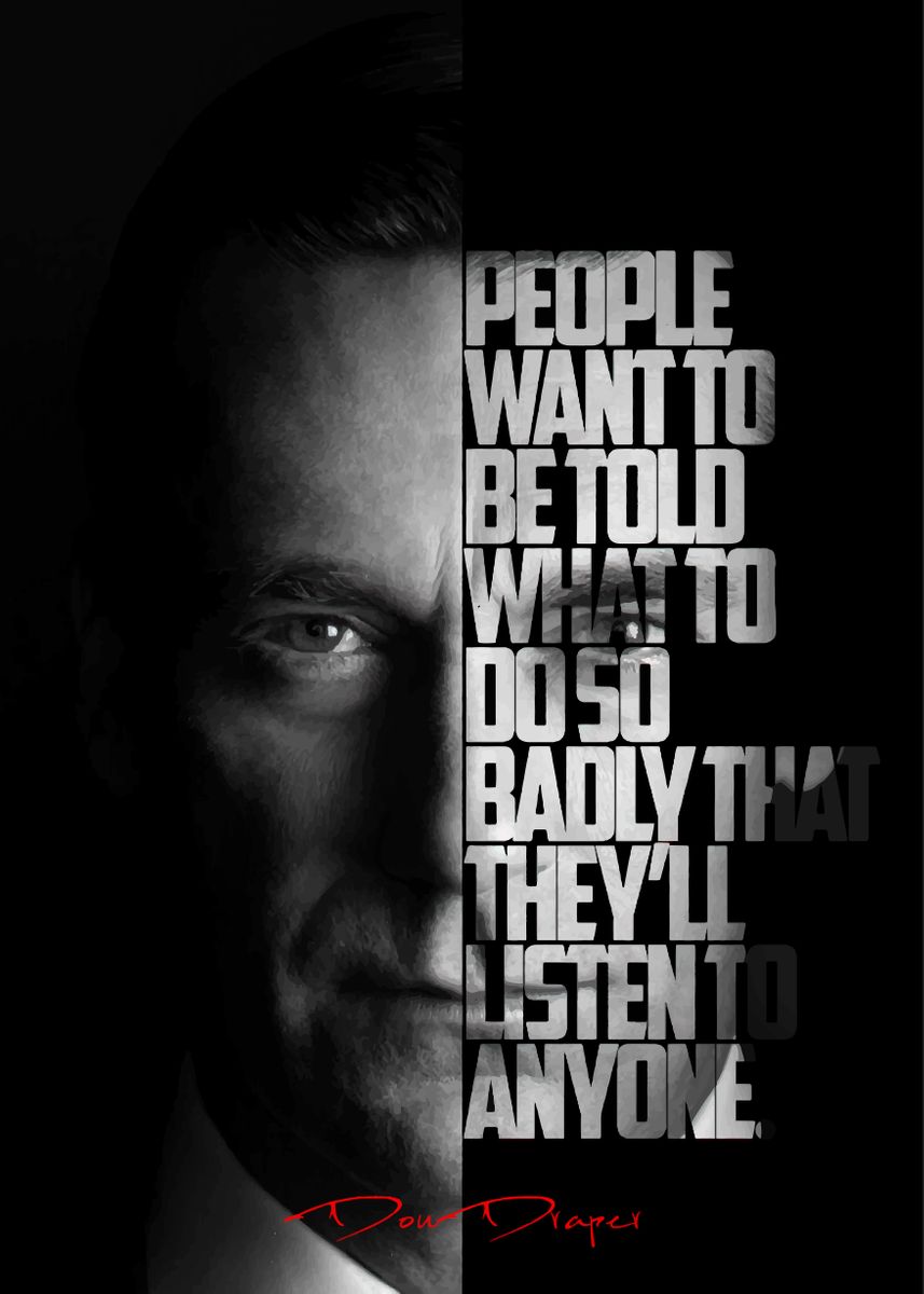 'Don Draper' Poster, picture, metal print, paint by BnWDesigner | Displate