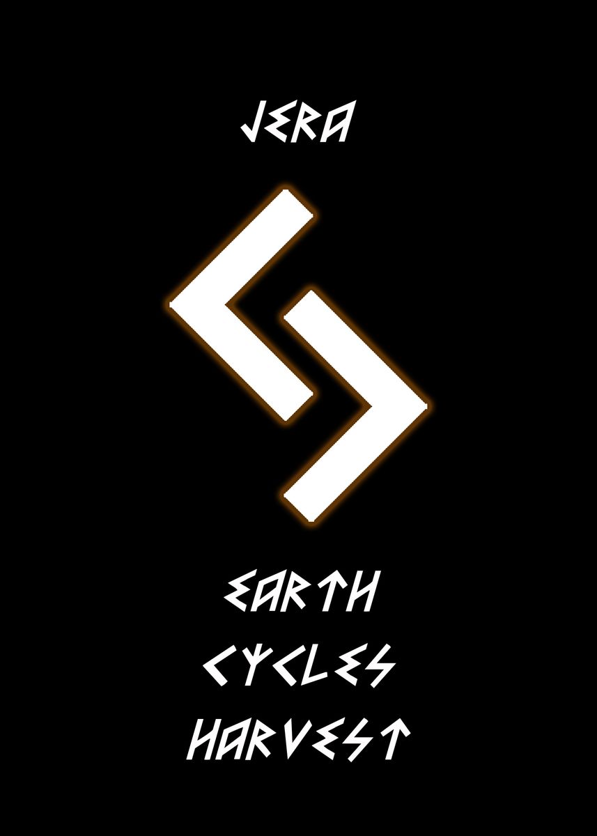 'Jera rune' Poster, picture, metal print, paint by The Crafting Inn ...