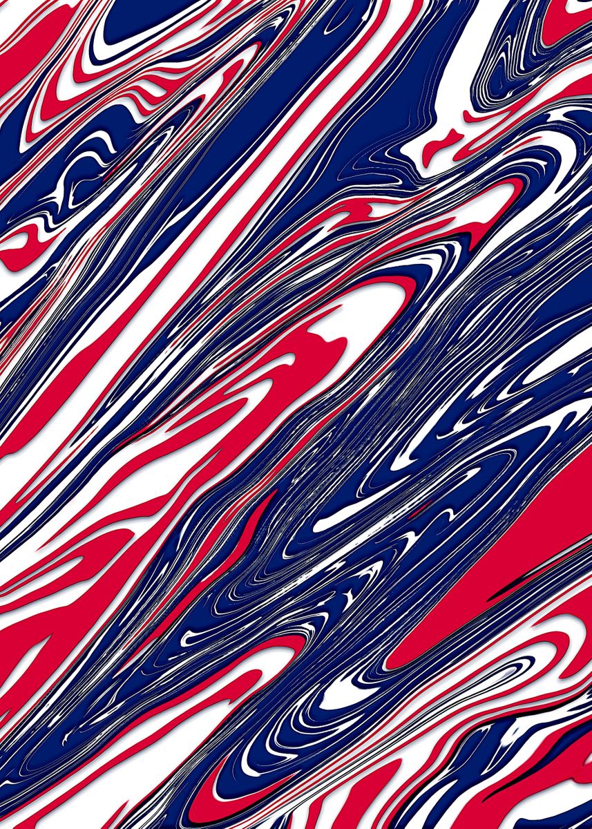 'American Red White Blue' Poster, picture, metal print, paint by Jack ...
