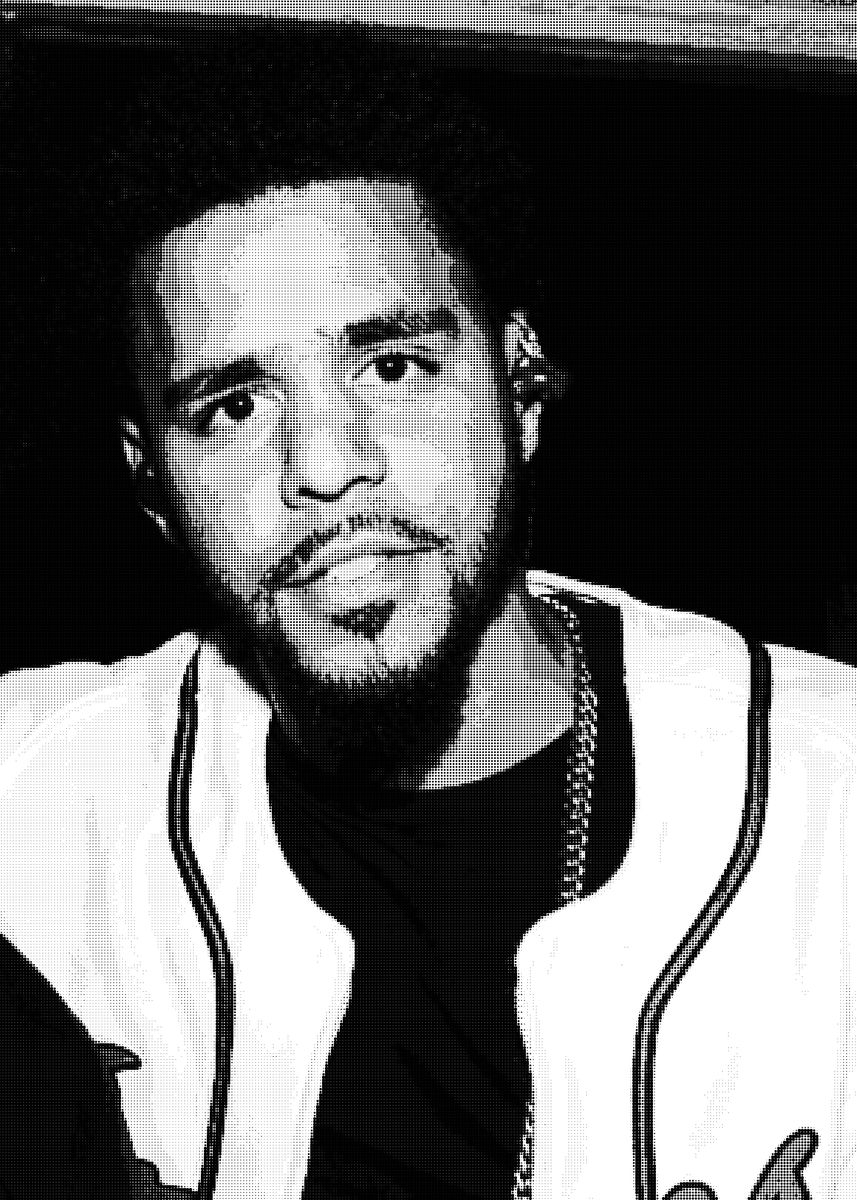 'J Cole' Poster, picture, metal print, paint by Roni Aji Pratama | Displate