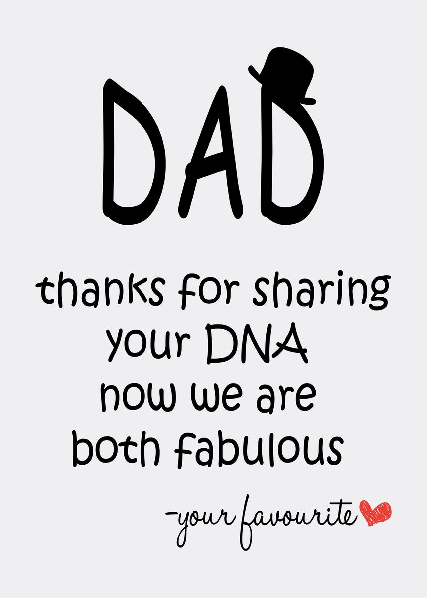 'Dad Fabulous DNA' Poster, picture, metal print, paint by Neon Moon ...