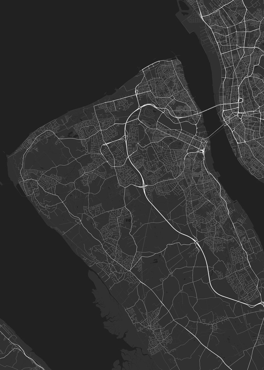 'Birkenhead England Map' Poster by GraphicalMaps | Displate