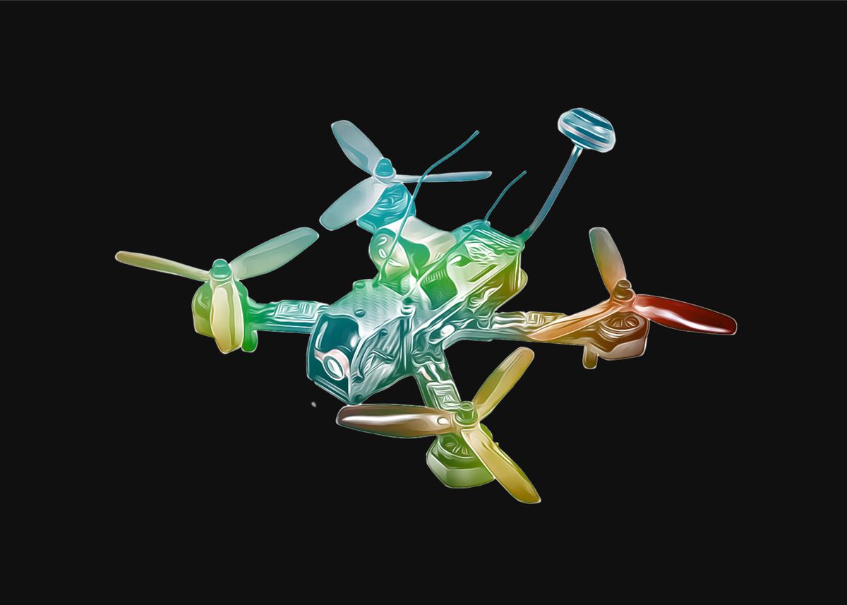 'FPV drone racing drone' Poster by Guntah | Displate