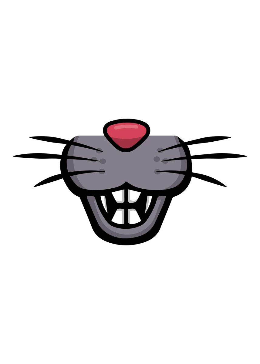 'rat mouse Face mustache' Poster, picture, metal print, paint by ...