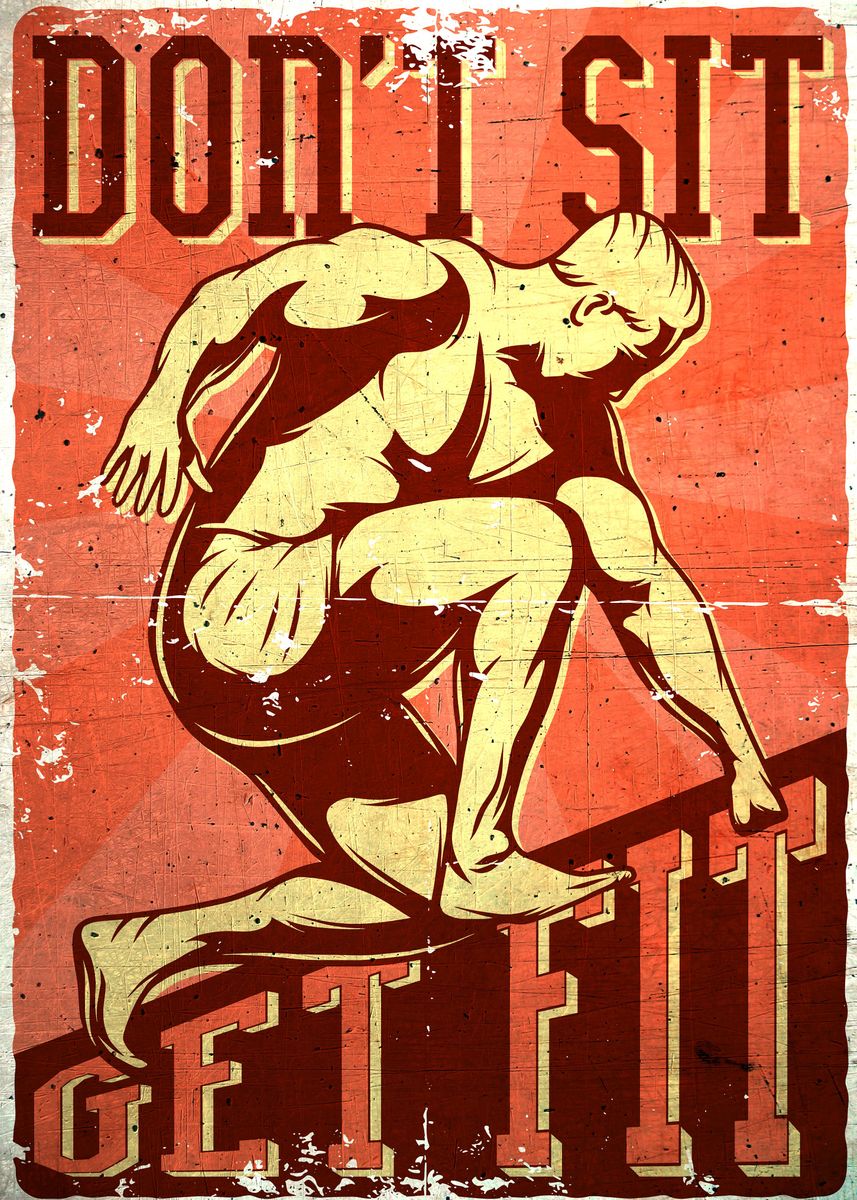 'Get Fit' Poster, picture, metal print, paint by М Dam | Displate