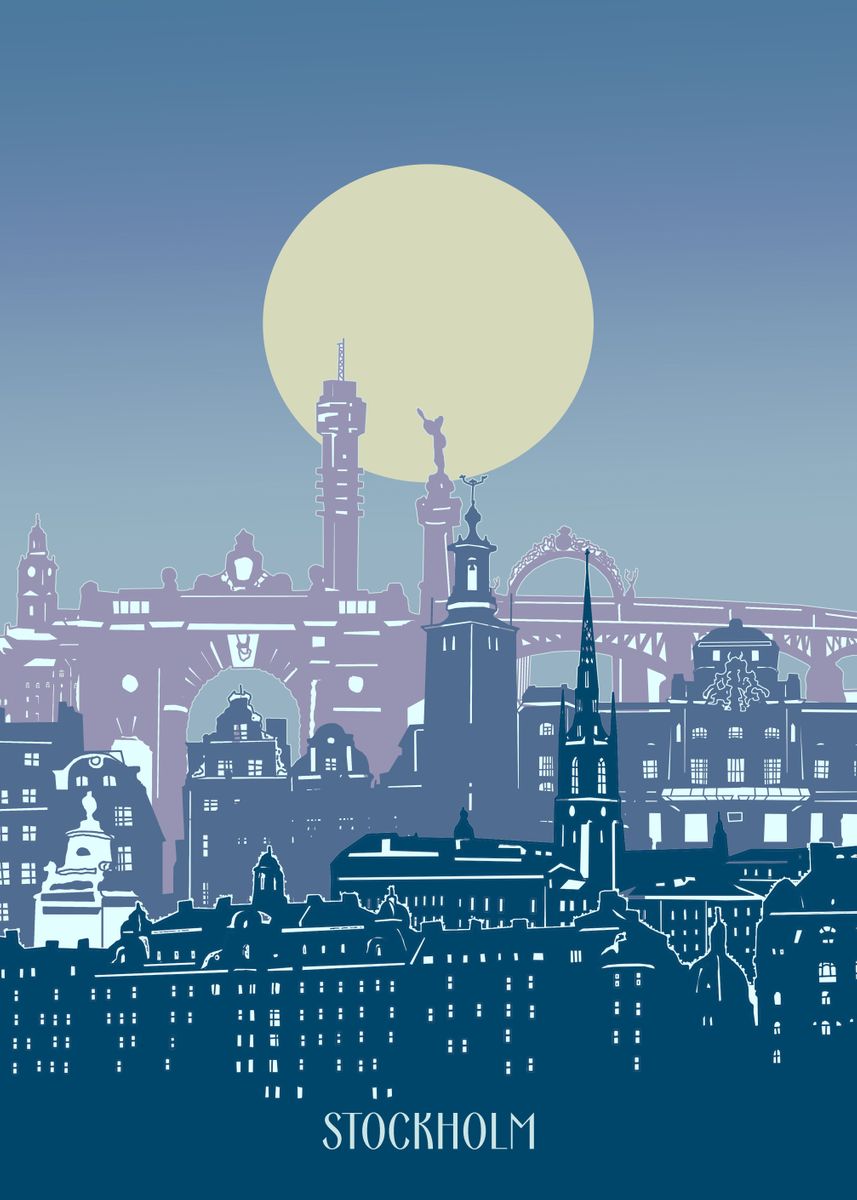 'stockholm city minimal 2' Poster by Bekim Art | Displate