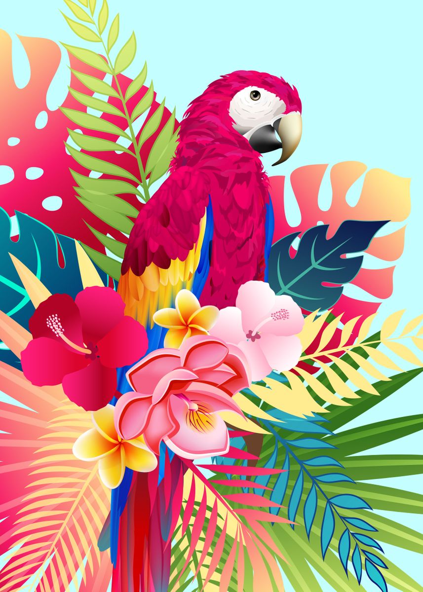 'Summer tropical ' Poster, picture, metal print, paint by Queensy ...