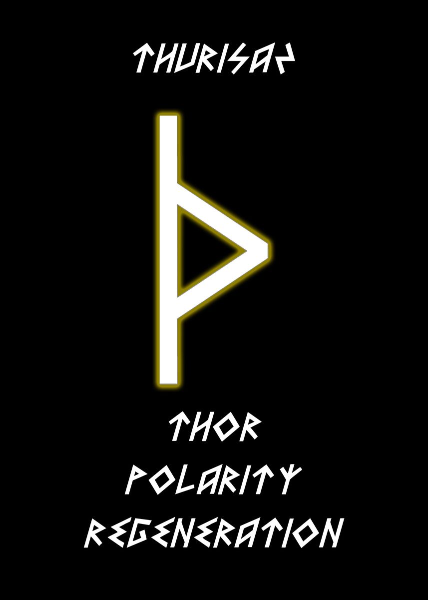 'Thurisaz Rune' Poster, picture, metal print, paint by The Crafting Inn ...