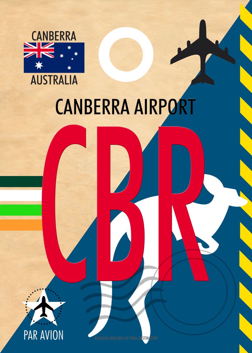 'CANBERRA AIRPORT CODE CBR' Poster by Atomic Chinook | Displate