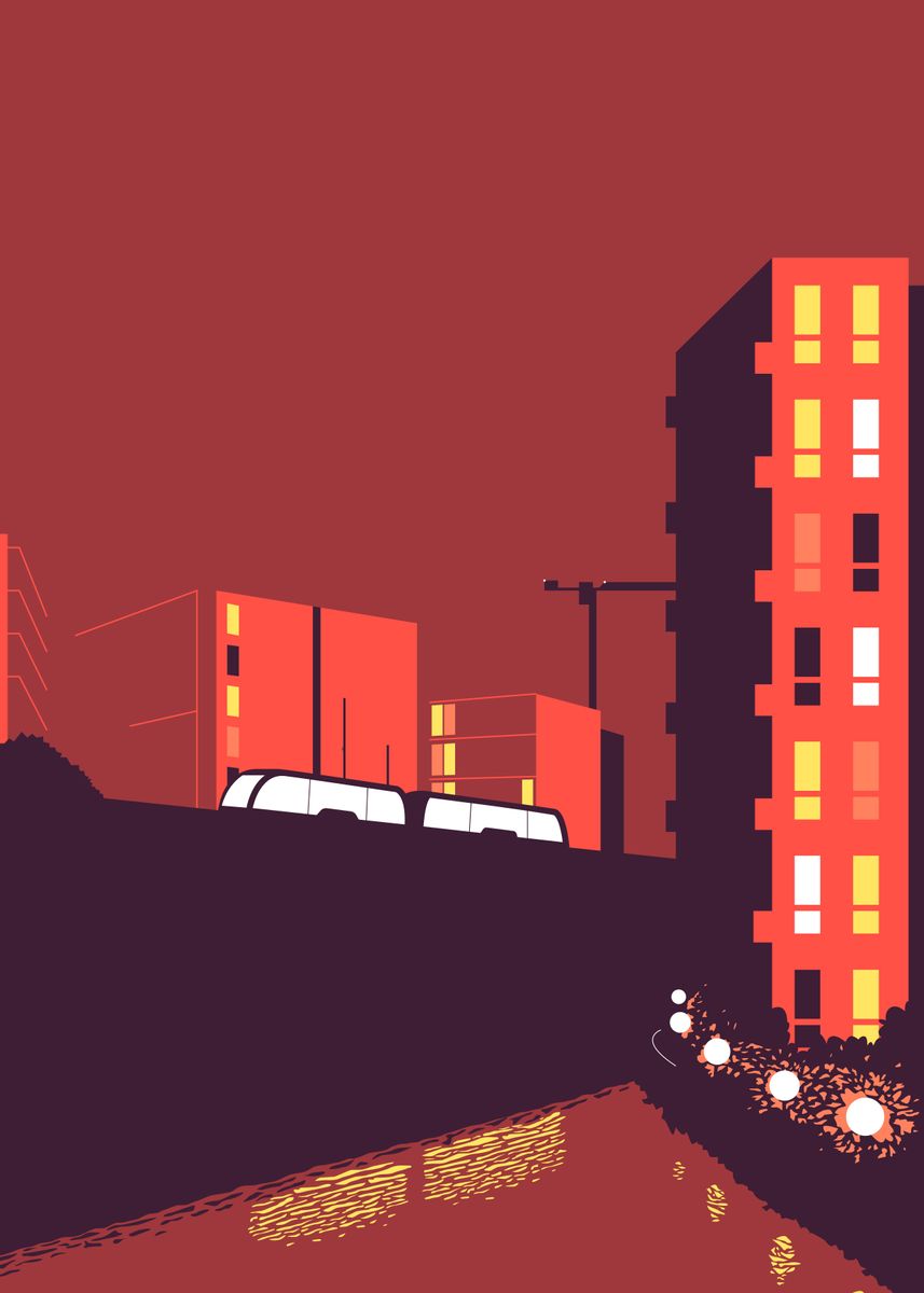 'The commute home' Poster by Matthew Waring | Displate