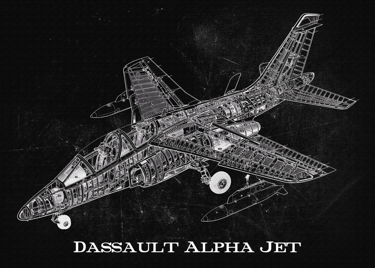 'Dassault Alpha Jet' Poster by JAT DESIGNS | Displate