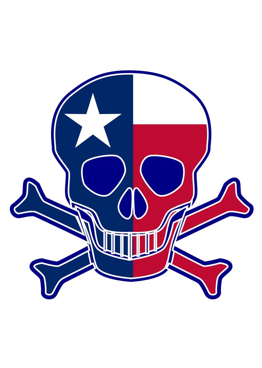 'Texas Flag Skull' Poster, picture, metal print, paint by HomeStead ...