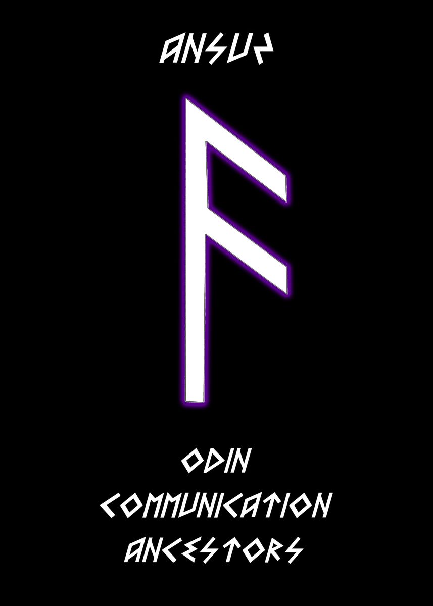 'Ansuz Rune' Poster, picture, metal print, paint by The Crafting Inn ...