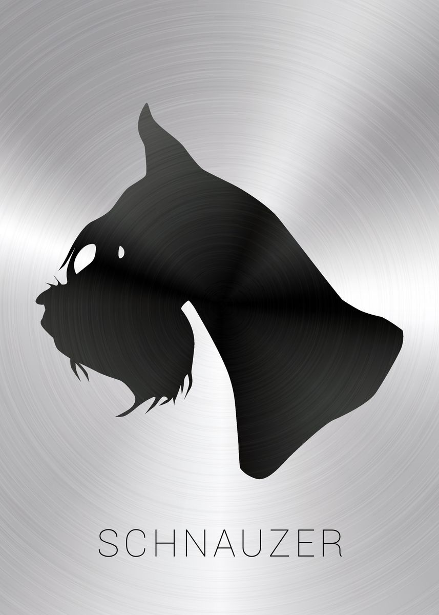 'Schnauzer Dog Silhouette' Poster, picture, metal print, paint by Held ...