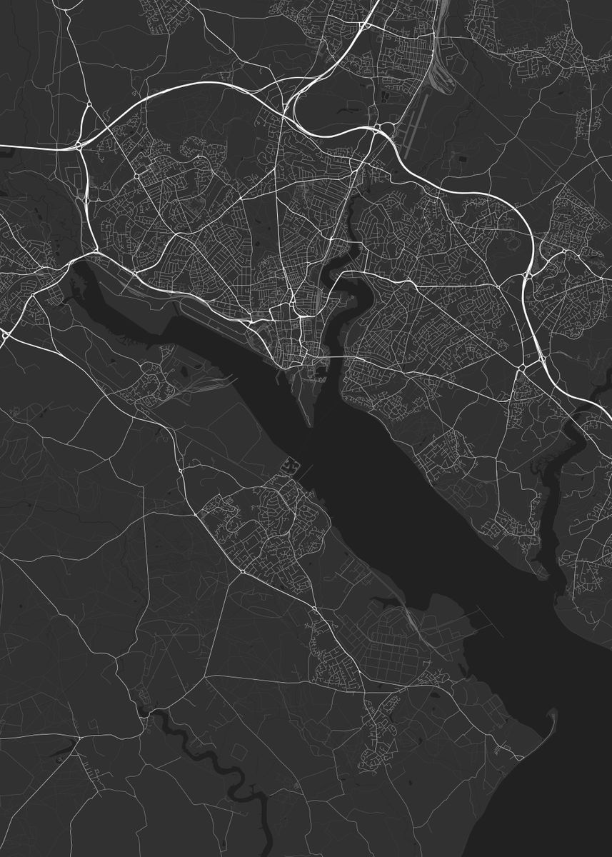 'Southampton England Map' Poster, picture, metal print, paint by ...