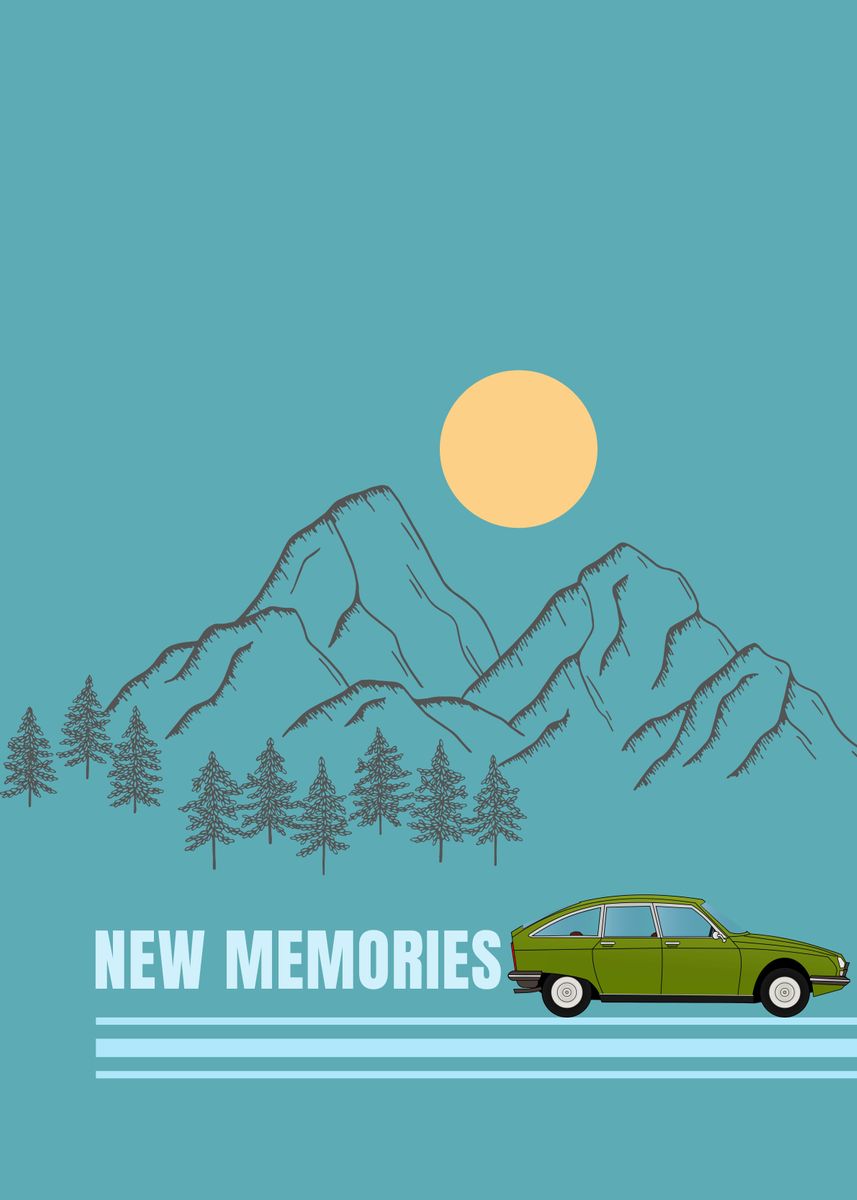 'ROAD TRIP memories' Poster, picture, metal print, paint by ...