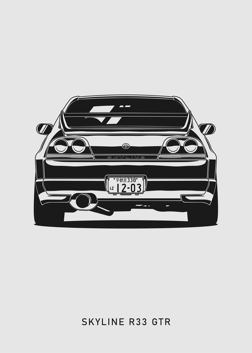 'Skyline R33 GTR ' Poster, picture, metal print, paint by VEIN graphic ...