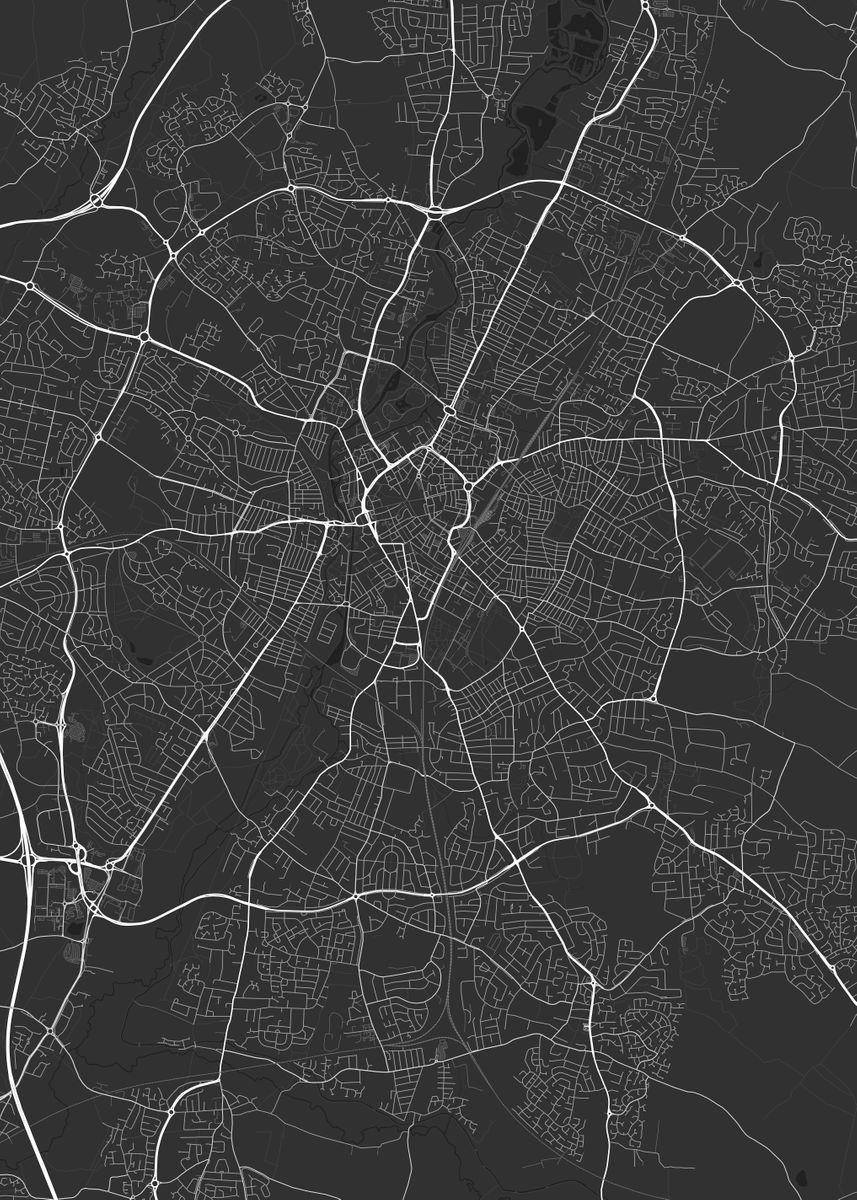'Leicester England Map' Poster by GraphicalMaps | Displate