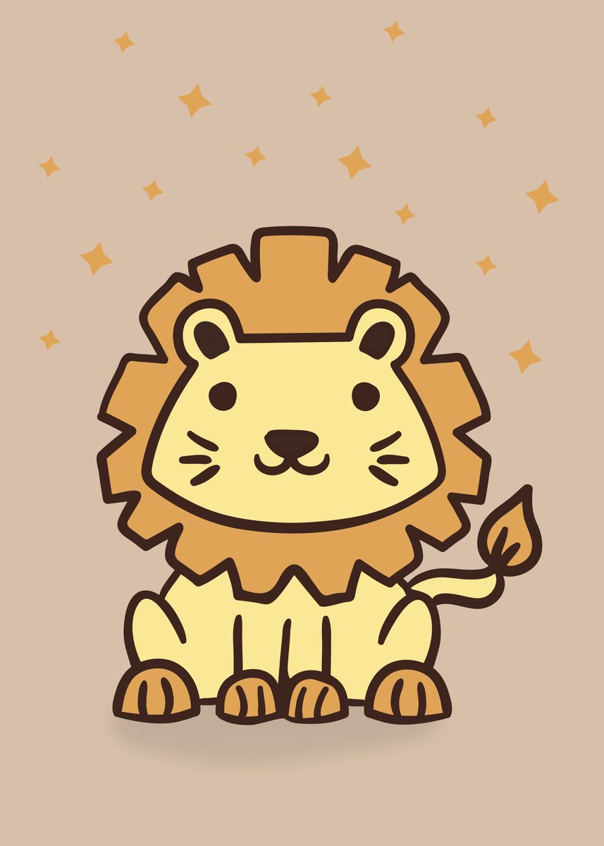 'Kids Lion' Poster, picture, metal print, paint by David Godbehere ...