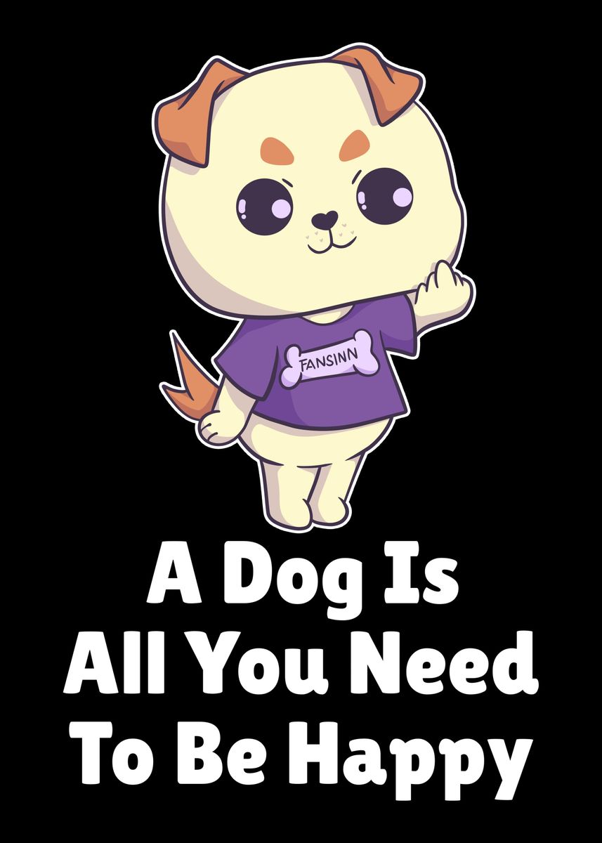 'Dog puppy saying happy gif' Poster, picture, metal print, paint by ...