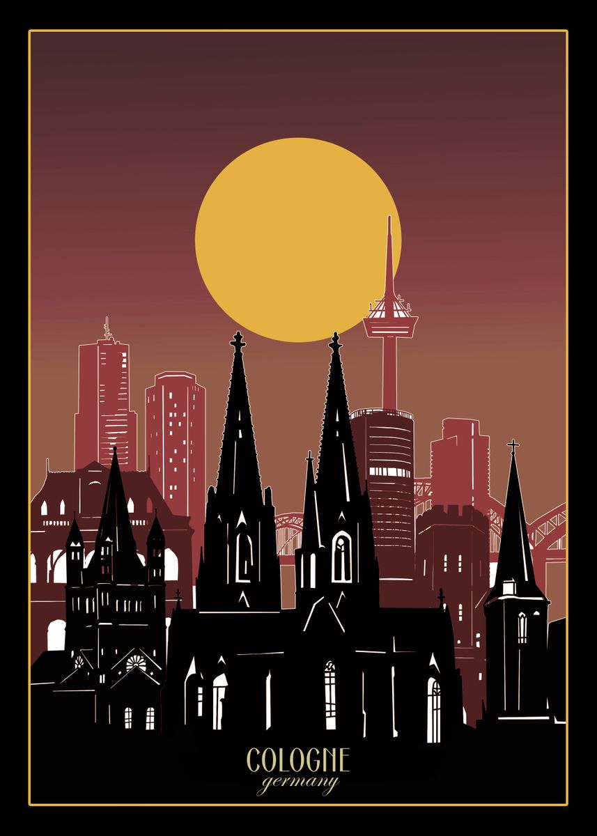 'cologne city minimal 3' Poster, picture, metal print, paint by Bekim ...