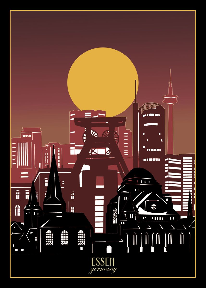 'essen city minimal 3' Poster by Bekim Art | Displate