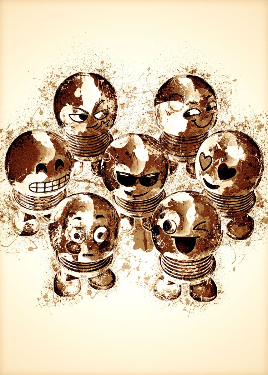 'EMOJI Life Collection 1' Poster, picture, metal print, paint by Oizy ...