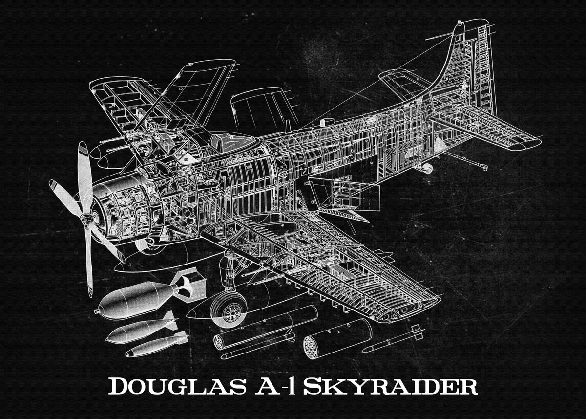 'Douglas A1 Skyraider' Poster by JAT DESIGNS | Displate