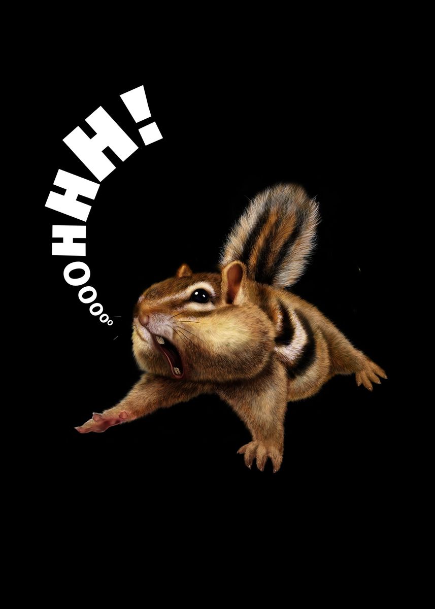 'Cute Squirrel Falling' Poster, picture, metal print, paint by Jeff ...