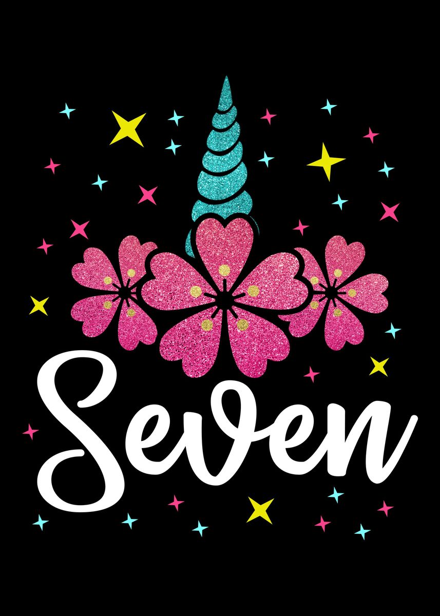 'Seven Unicorn' Poster, picture, metal print, paint by Cooldruck | Displate