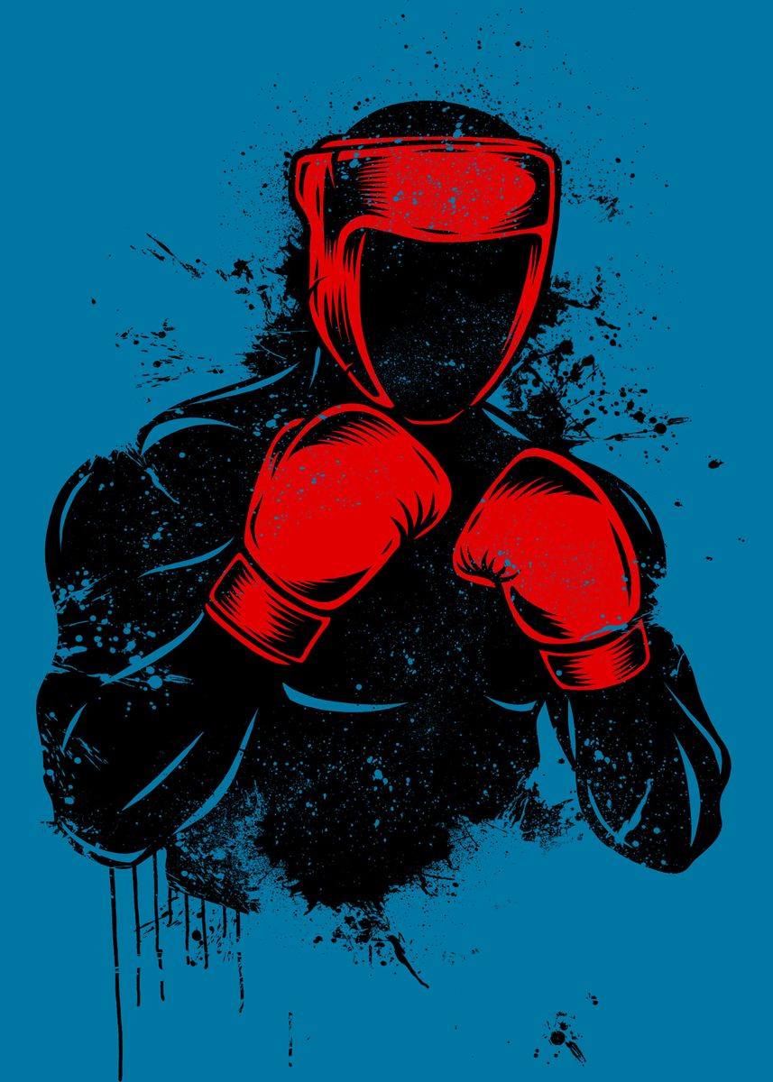 'Shadow Boxing Boxer Gloves' Poster, picture, metal print, paint by ...