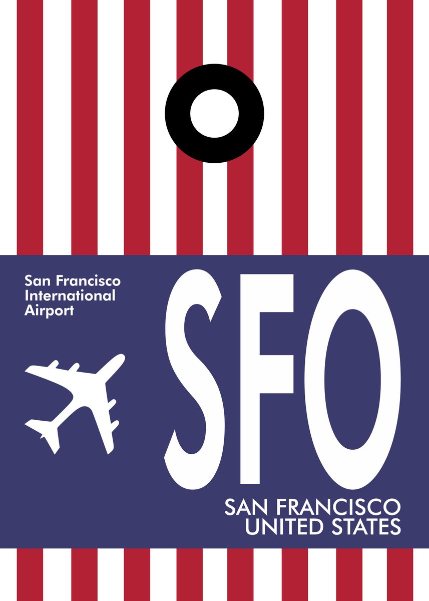 'SFO SAN FRANCISCO USA' Poster, picture, metal print, paint by Atomic ...