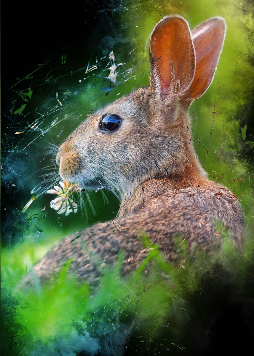 'Rabbit' Poster, picture, metal print, paint by Petra Rommelfanger ...