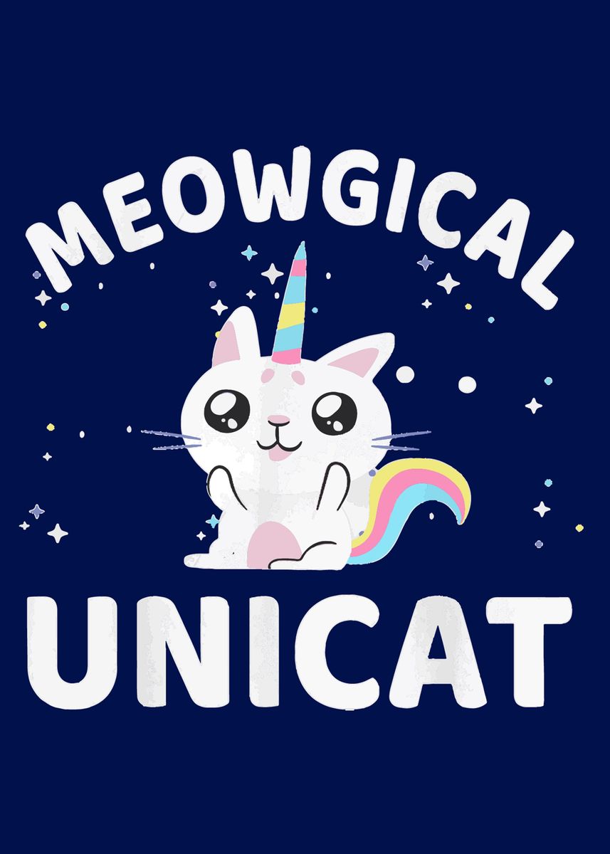 'Funny Unicat cat kitty' Poster, picture, metal print, paint by Max ...