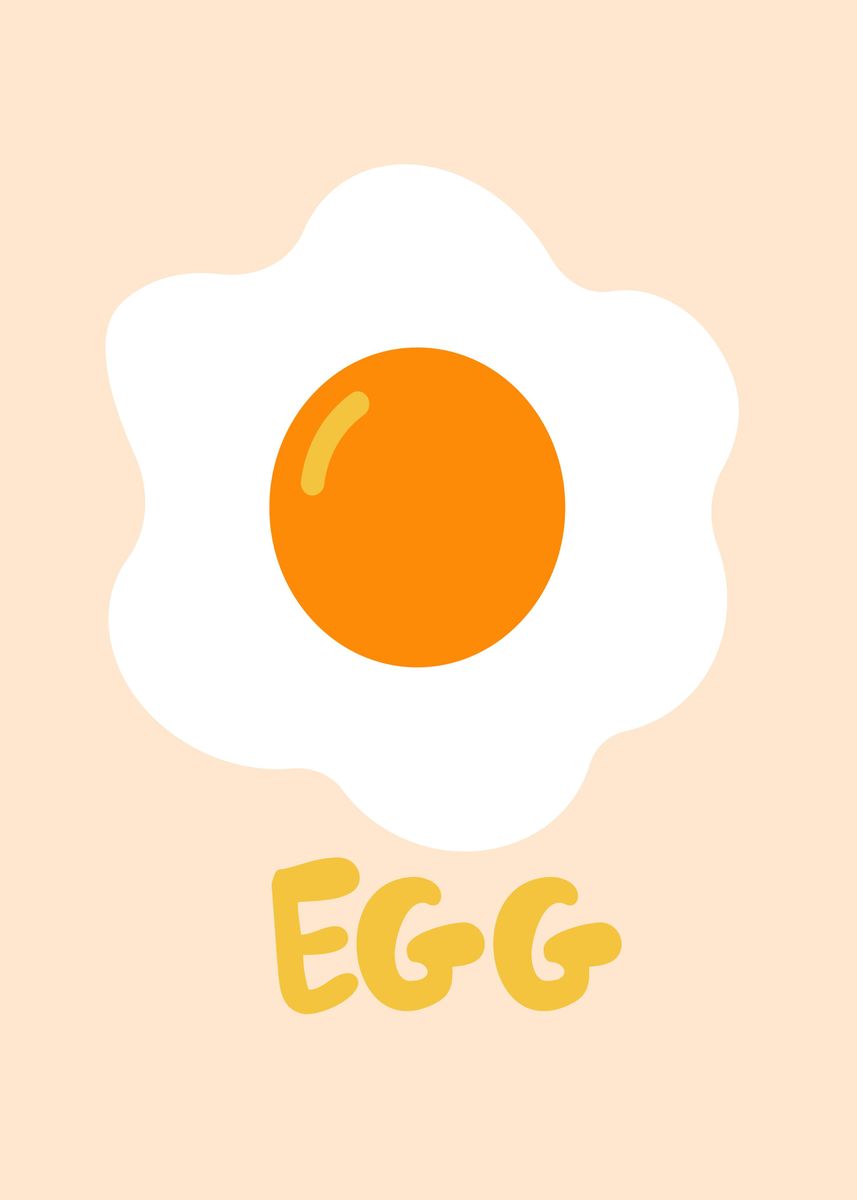 'Cooking Fried Egg ' Poster by Color My Wall | Displate