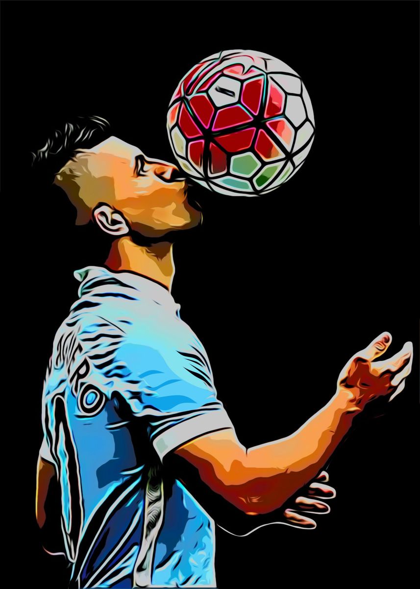 'Aguero' Poster, picture, metal print, paint by Miracle Studio | Displate