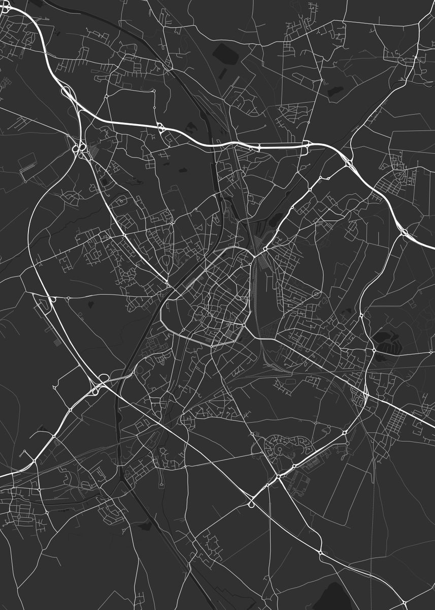 'Douai France Map' Poster by GraphicalMaps | Displate