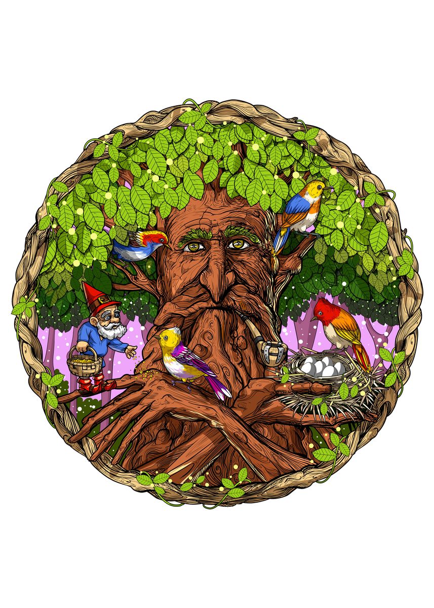 'Forest Talking Tree Gnome' Poster, picture, metal print, paint by ...