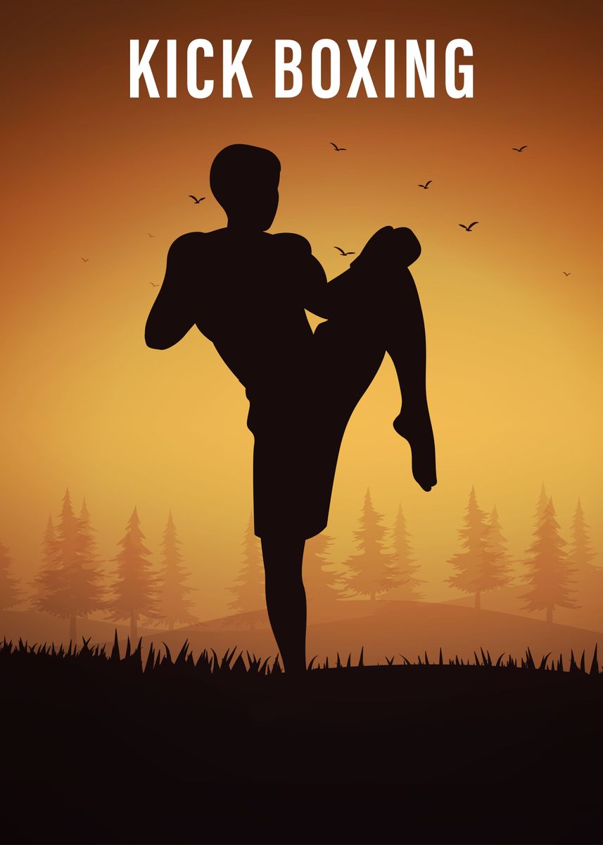 'Kick boxing' Poster, picture, metal print, paint by dam art | Displate