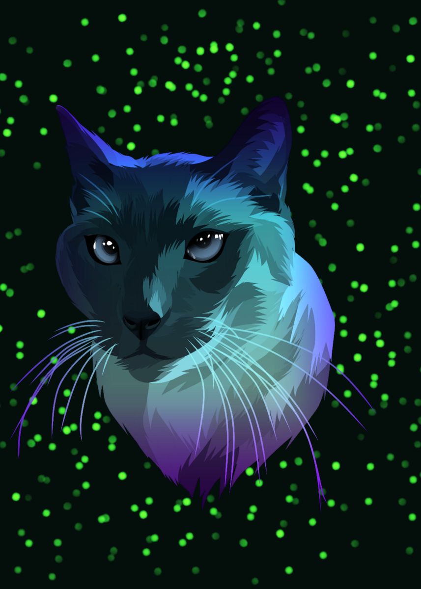 'colorful cool cat ' Poster by Fadya Ferryana | Displate