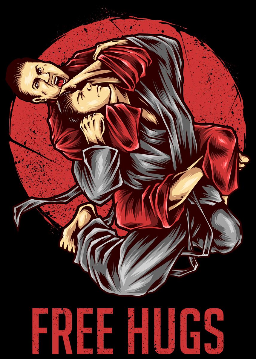 'Jiu Jitsu Martial Arts' Poster, picture, metal print, paint by Sabine ...