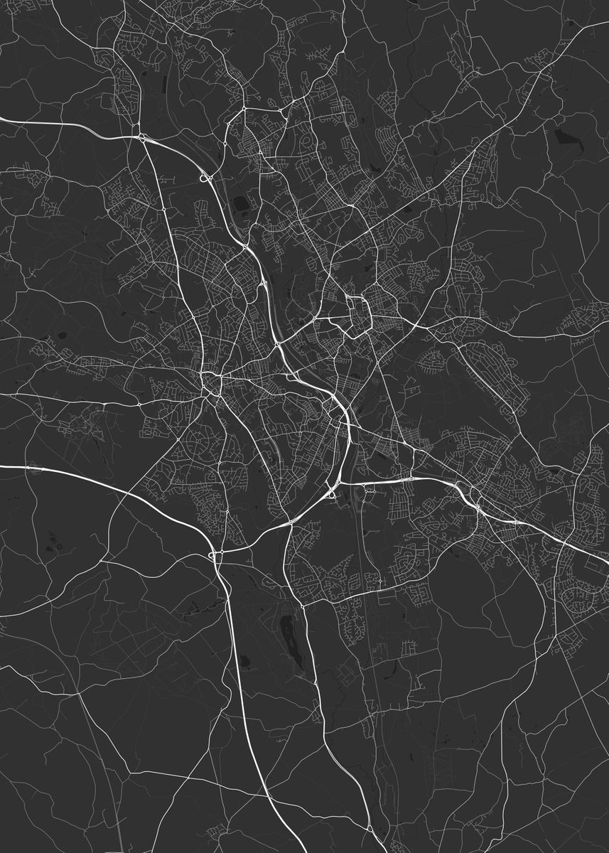 'Stoke England Map' Poster by GraphicalMaps | Displate