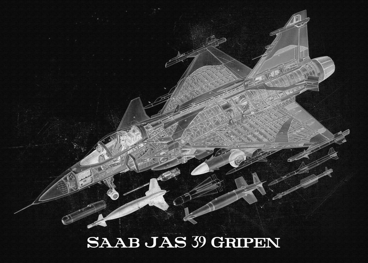 'Saab JAS 39 Gripen' Poster by JAT DESIGNS | Displate