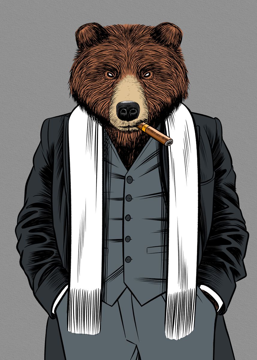 'Grizzly Gangster' Poster by Alberto Perez | Displate