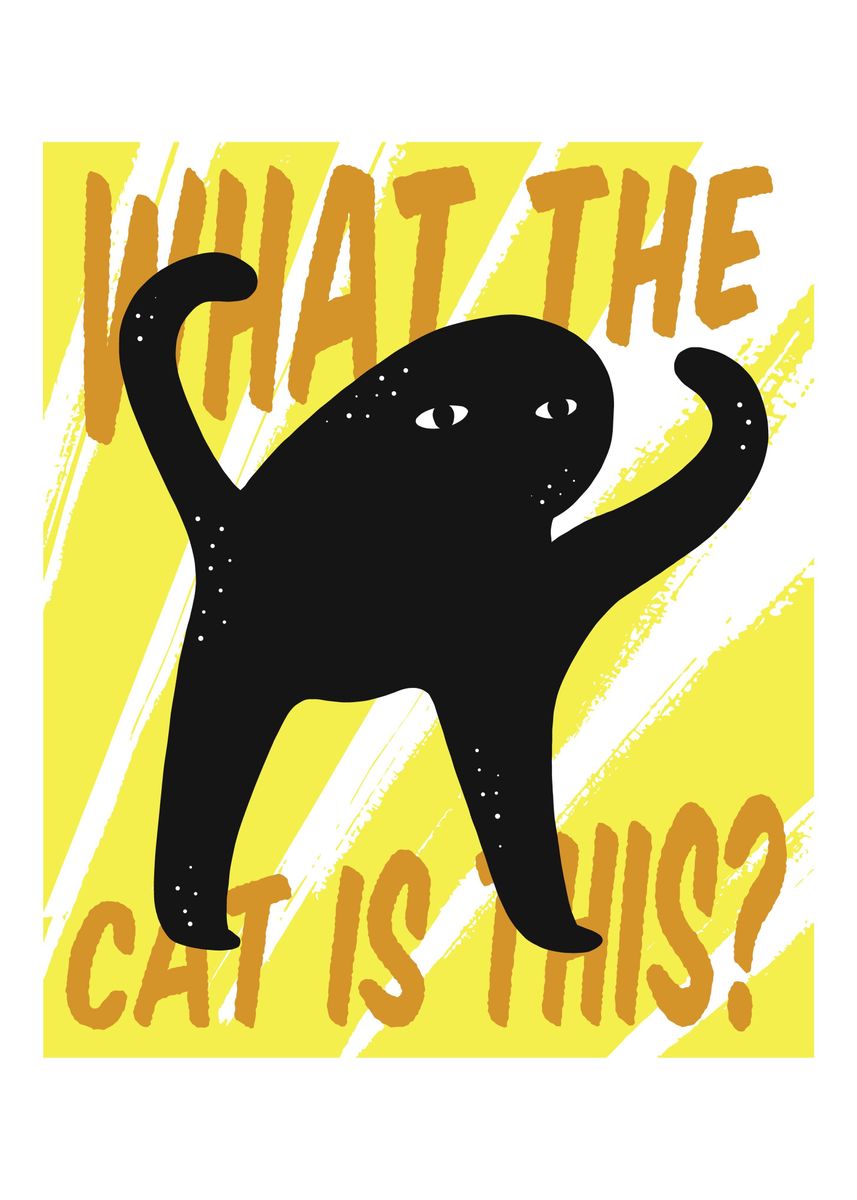 'Funny cats with text' Poster, picture, metal print, paint by ...