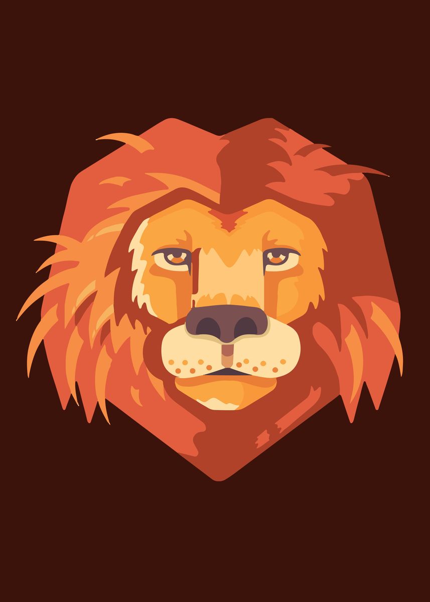 'Lion' Poster, picture, metal print, paint by David Godbehere | Displate