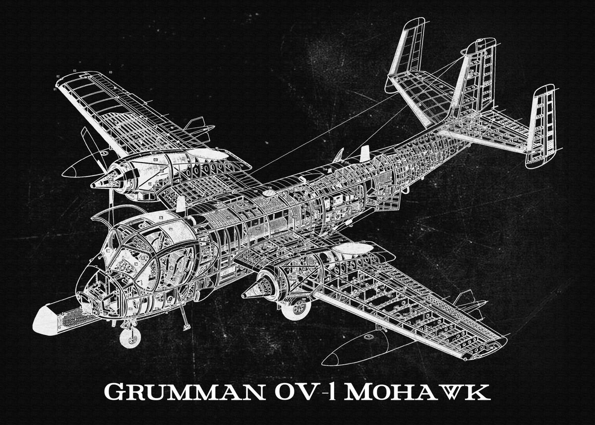 'Grumman OV1 Mohawk' Poster by JAT DESIGNS | Displate
