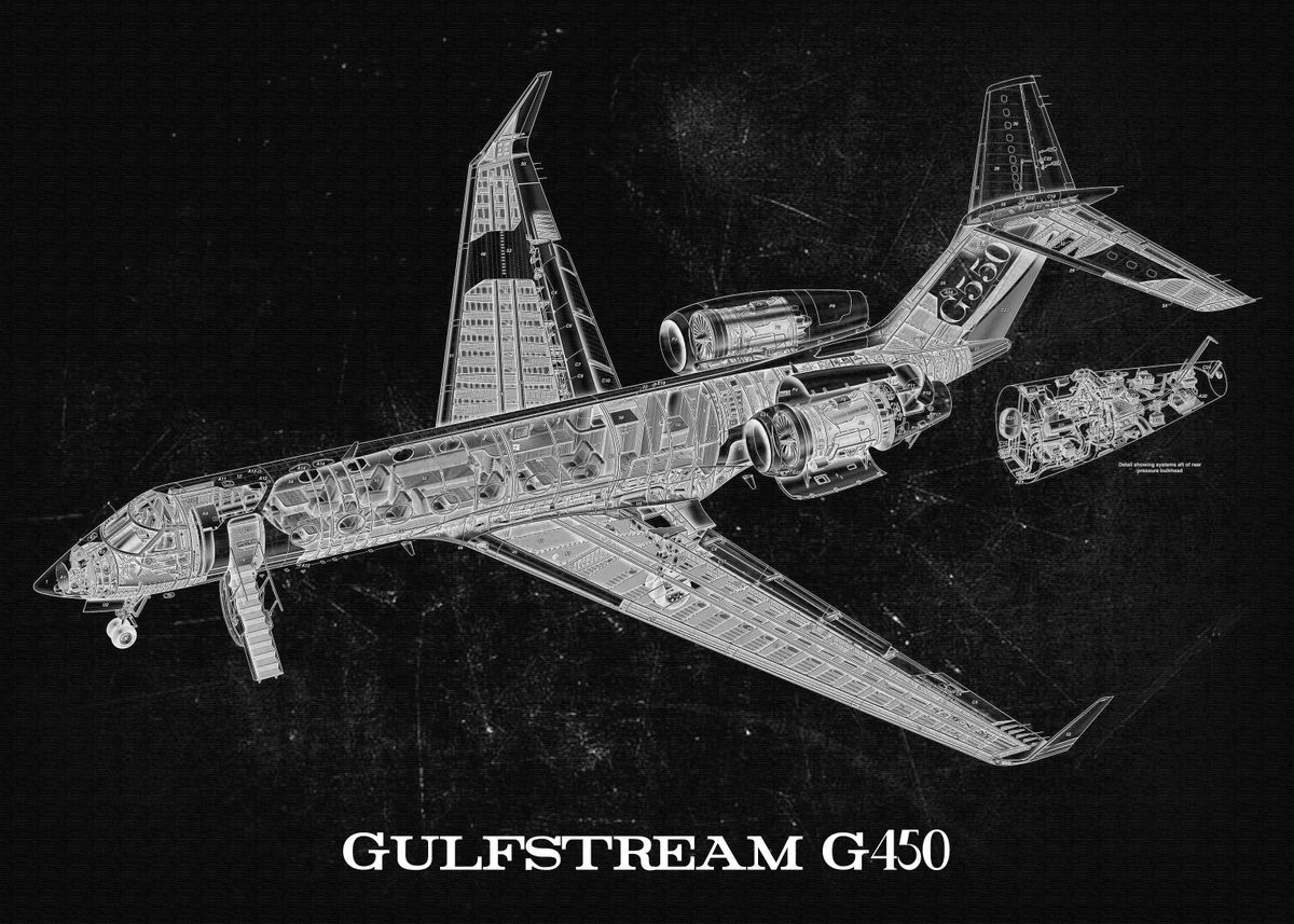 'Gulfstream G450' Poster by JAT DESIGNS | Displate