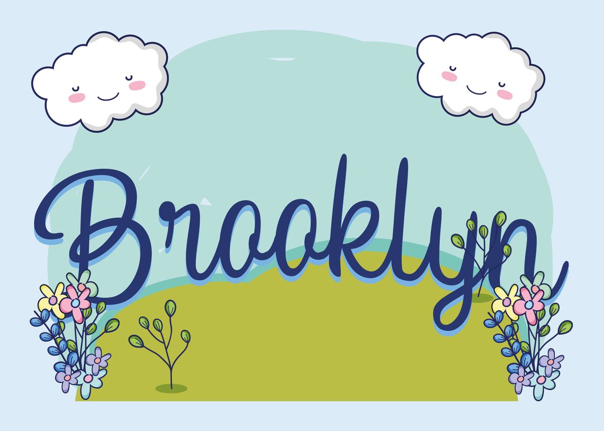 'BROOKLYN Baby Name Sign' Poster by Ingo Helmet | Displate