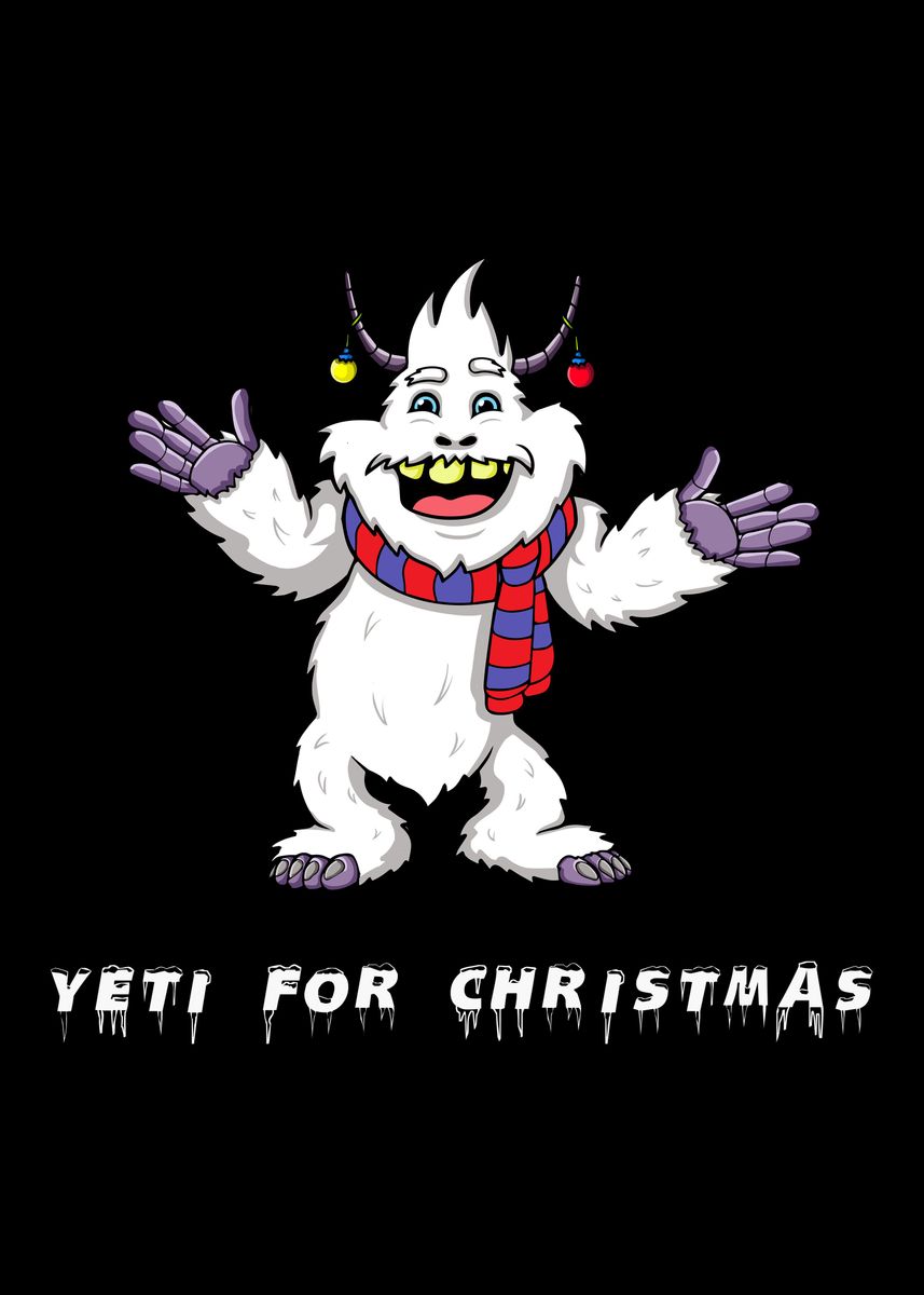 'Yeti For Christmas' Poster, picture, metal print, paint by Timo ...